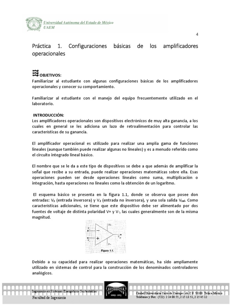 Practica 1 Control 1 | Descargar gratis PDF | Amplificador operacional | Resistencia Eléctrica y ...