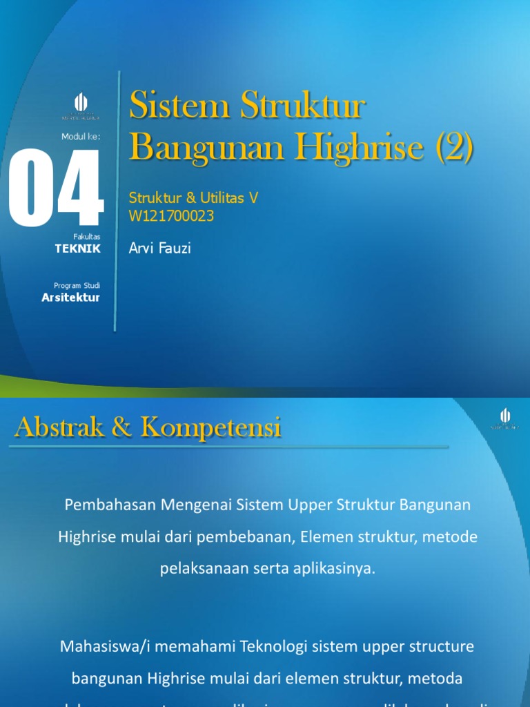 Sistem Upper Struktur Bangunan Highrise | PDF