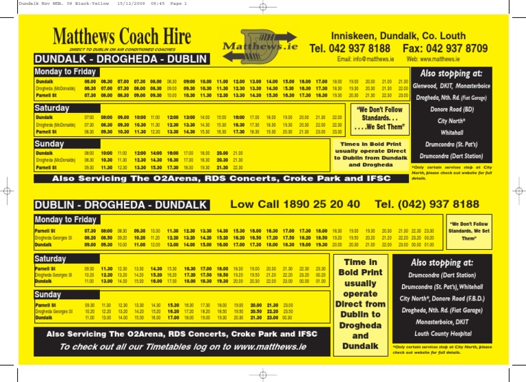 Dundalk-Drogheda-Dublin Bus Timetable | PDF