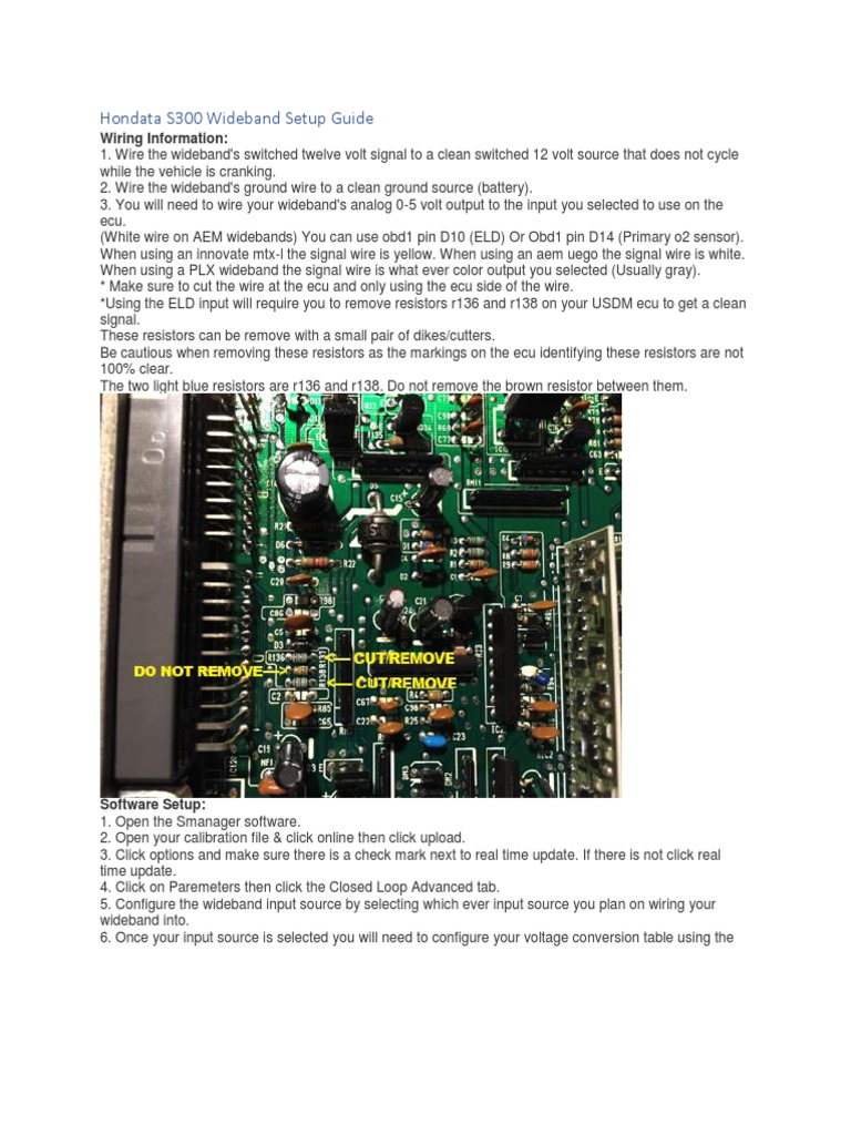 Hondata S300 Wideband Installation Guide | PDF | Electromagnetism ...