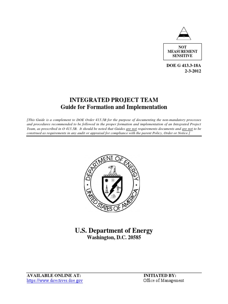 Integrated Project Team Guide For Formation and Implementation | PDF ...