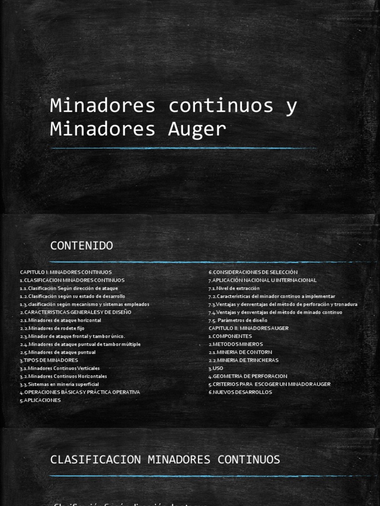 Minadores Continuos y Minadores Auger | PDF | Minería de superficie ...