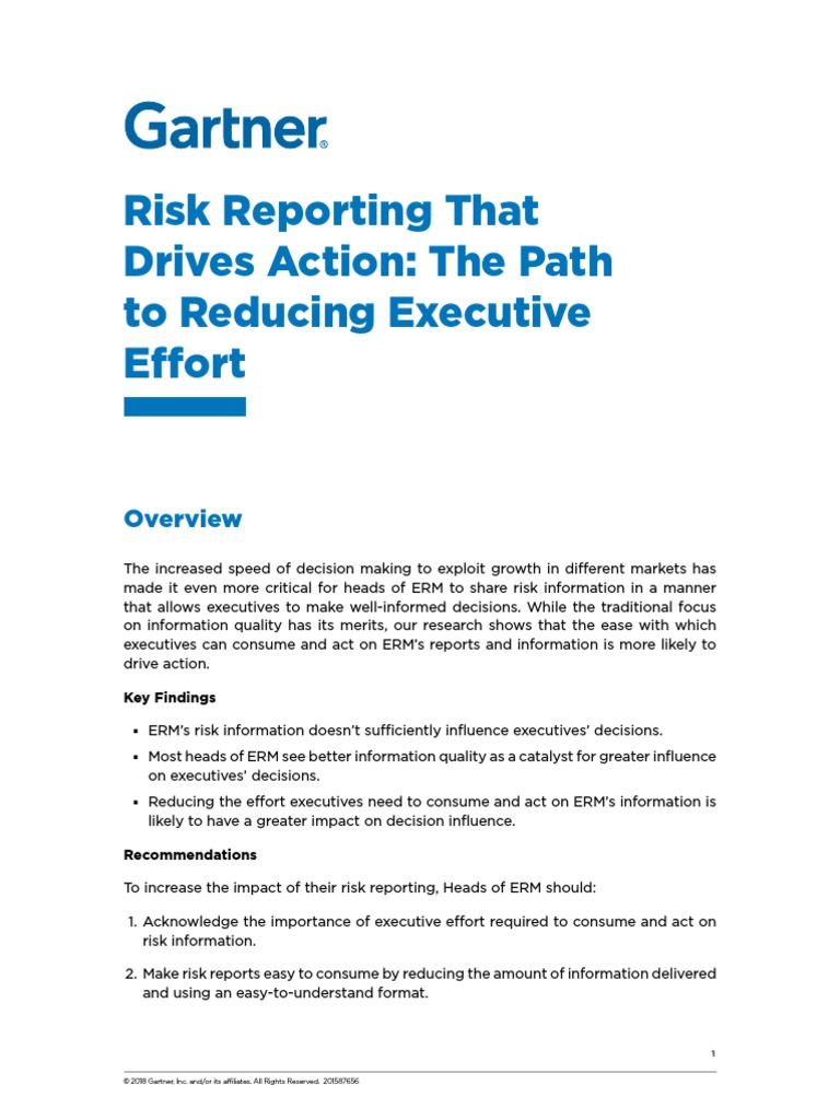 Risk Reporting That Drives Action: The Path To Reducing Executive ...