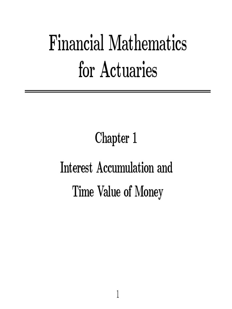 Financial Mathematics For Actuaries PDF | PDF | Present Value ...
