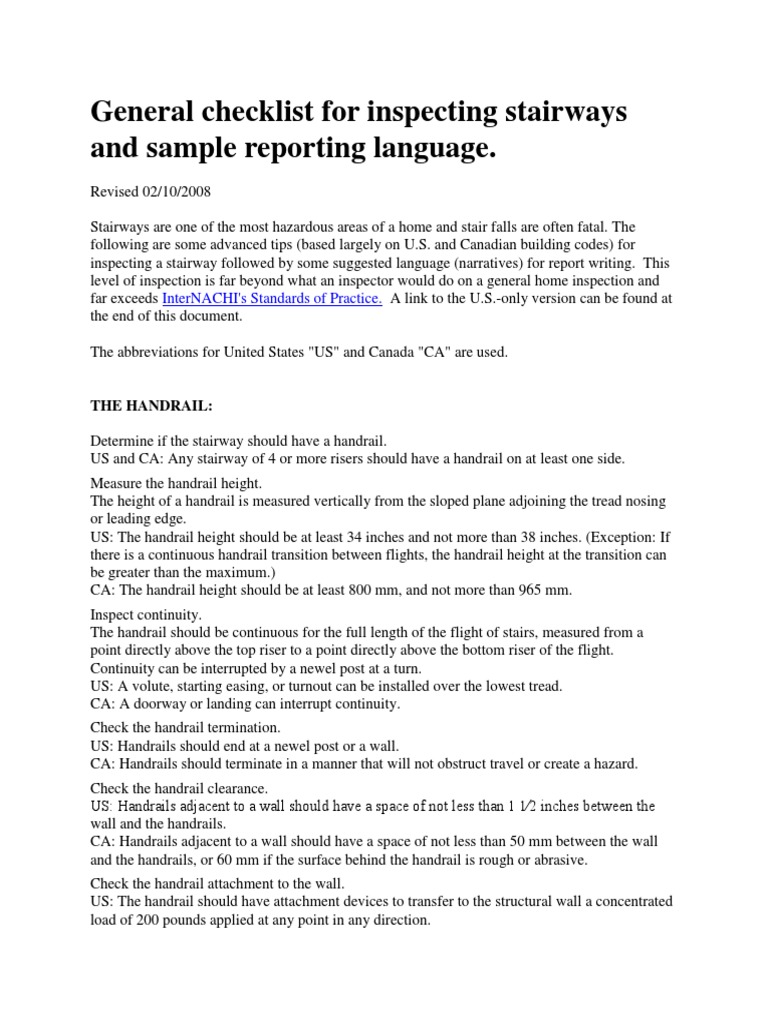 Assessing Stairway Safety: A Comprehensive Checklist and Reporting ...