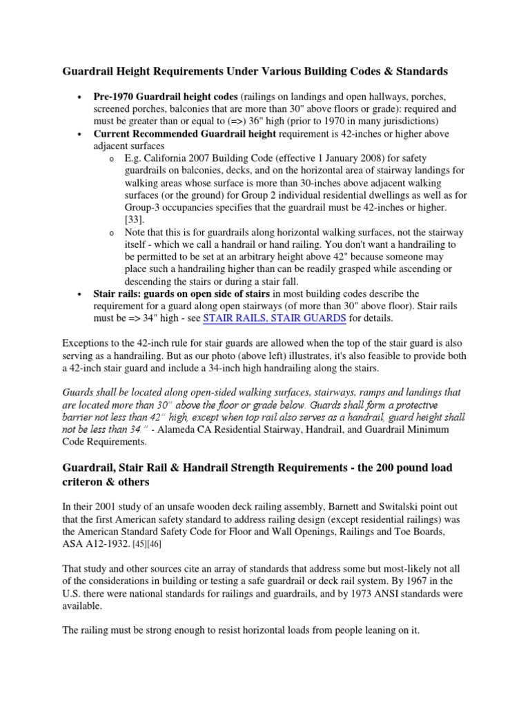Guardrail Height Requirements Under Various Building Codes & Standards ...