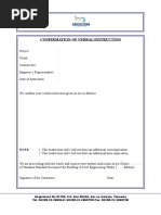 Confirmation of Verbal Instruction Template | PDF | Engineering | Business