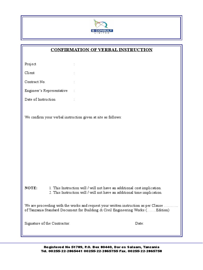 04 - Confirmation of Verbal Instruction | PDF