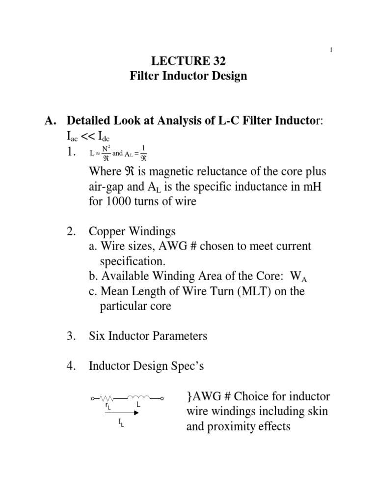 Filter Inductor Design: Ac DC | PDF | Inductor | Heat Transfer