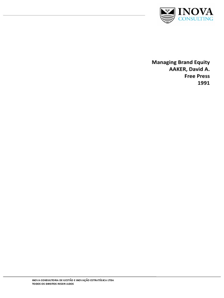 Managing Brand Equity By David Aaker Pdf Marca Inovação