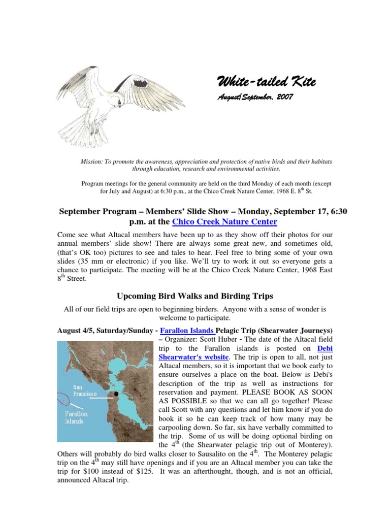 Altacal Audubon Birding Events Schedule | PDF | Dinosaurs | Birds