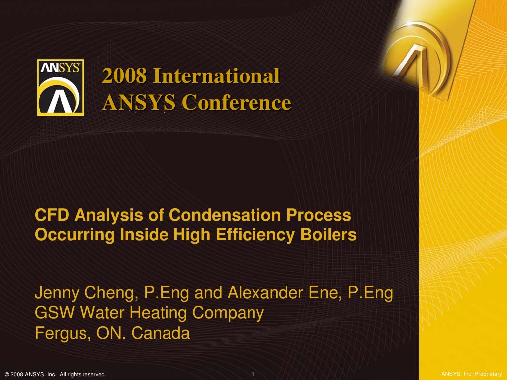 ANSYS-CFD Analysis of Condensation Process Occurring Inside High ...