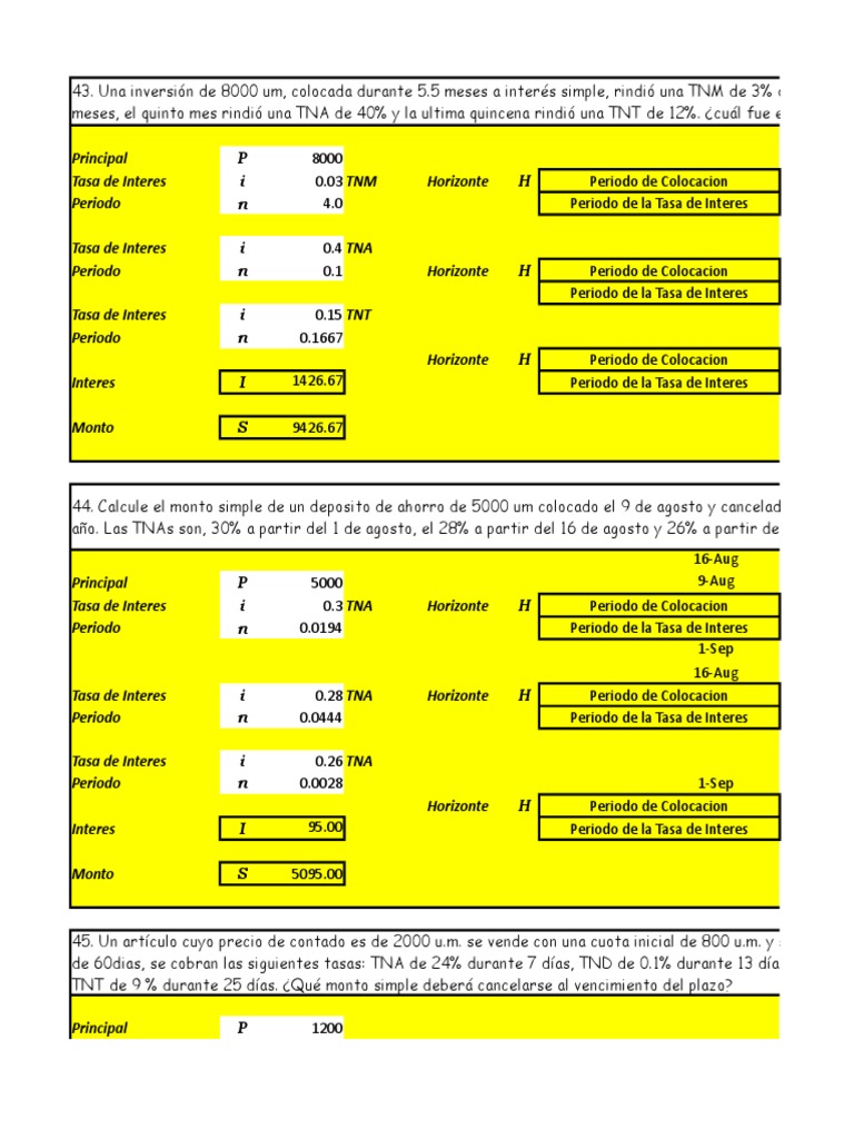 Interes Simple 2 | PDF | Tasas de interés | Interés