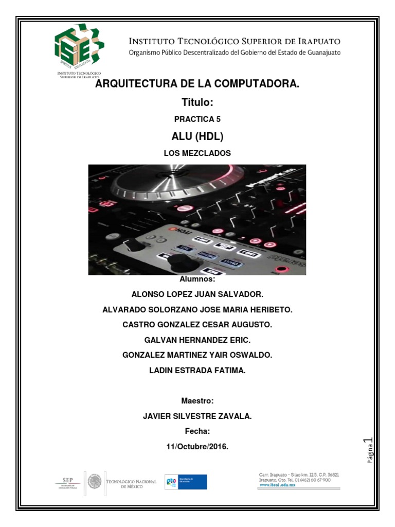 Práctica de ALU en HDL | PDF | Áreas de informática | Ingeniería ...