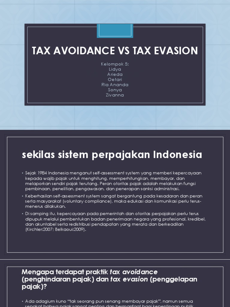 FG5 - Tax Evation Vs Tax Avoidance | PDF
