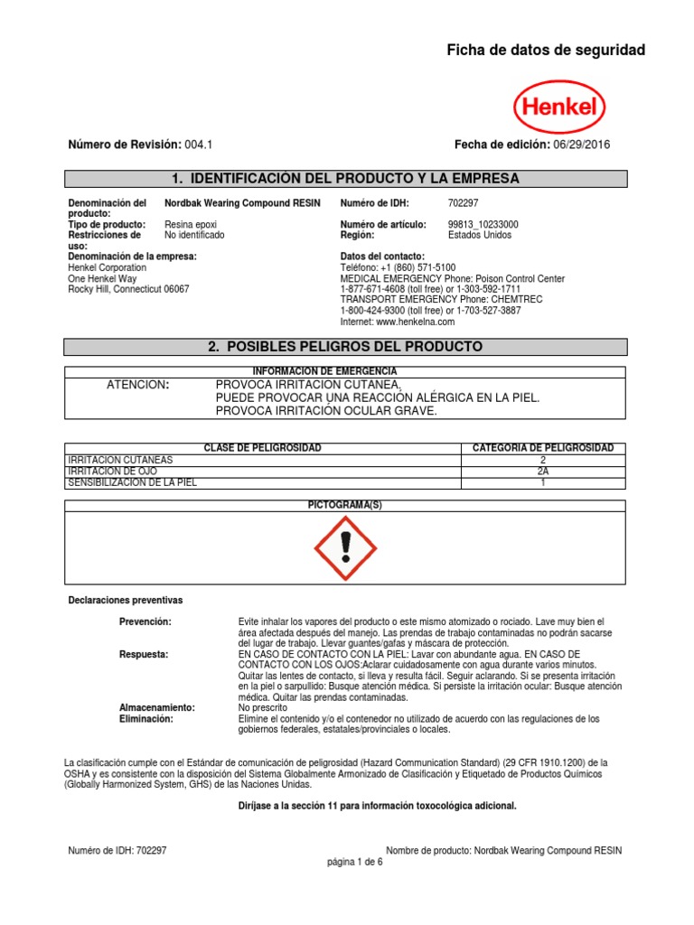 Hoja Msds Norback | PDF | Magnesio | Silicio