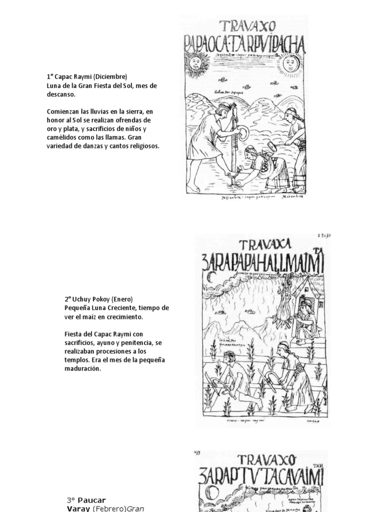 Calendario Inka Guaman Poma de Ayala | PDF | Imperio Inca | Naturaleza