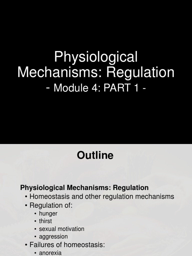 Physiological Mechanism of Regulation | PDF | Eating | Hypothalamus