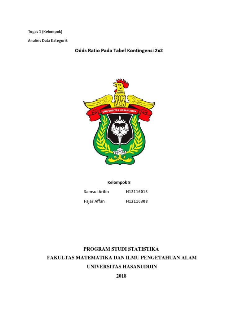 Odds Ratio Tabel Kontingensi 2x2 Pdf