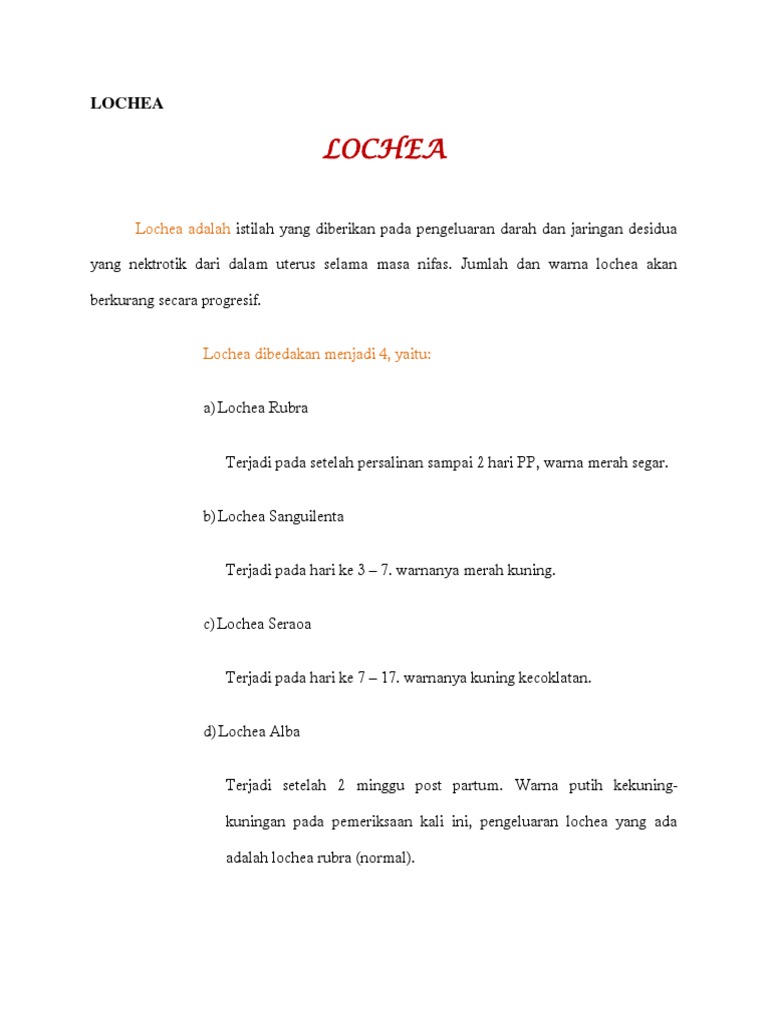 Makalah Lochea | PDF
