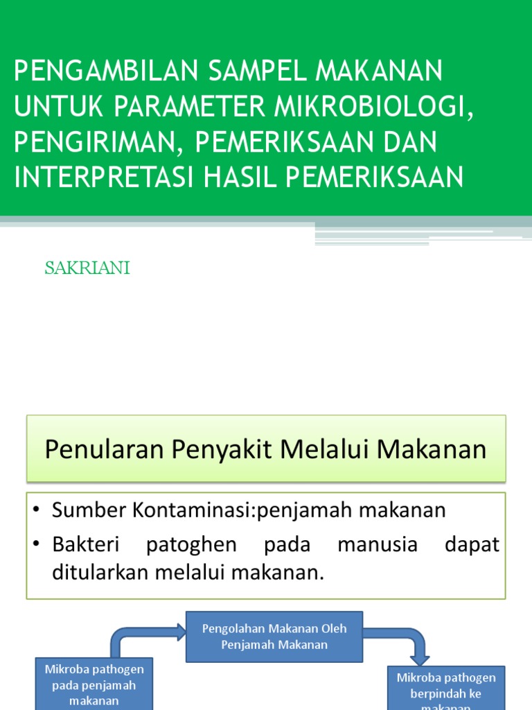 Cara Pengambilan Sampel Makanan Mikroba | PDF