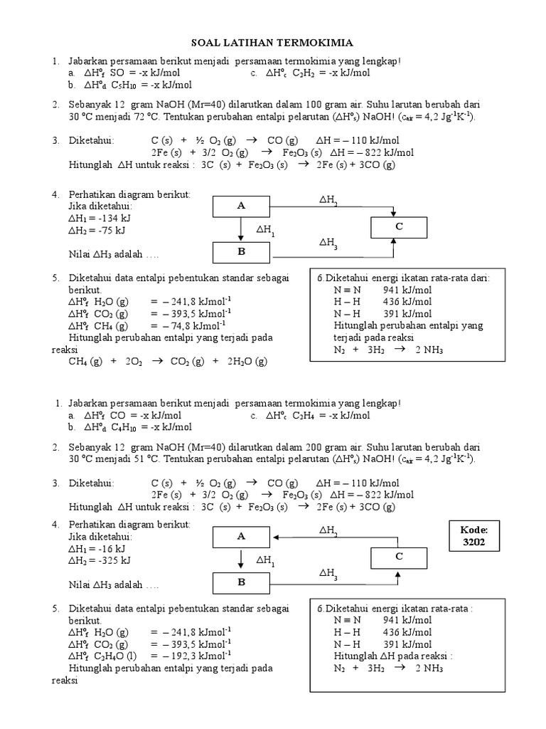 Latihan Soal Termokimia 40 Soal Dan Pembahasan Jempol Kimia - Riset