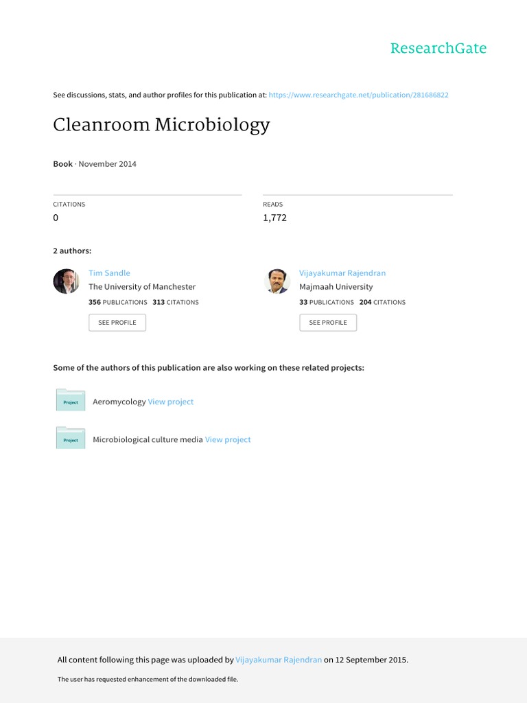 Cleanroom Microbiology | PDF | Disinfectant | Environmental Monitoring