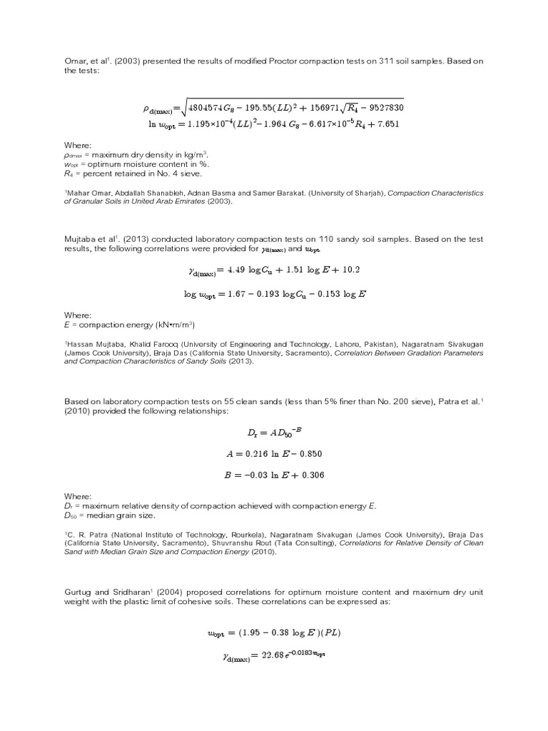 Compaction Formula PDF | PDF | Natural Materials | Hobbies
