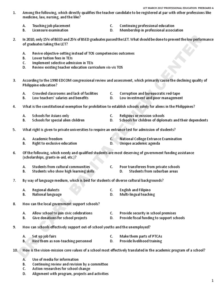 Professional Education A PDF | PDF | Teachers | Classroom Management