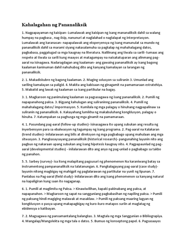 Kahalagahan NG Pananaliksik | PDF