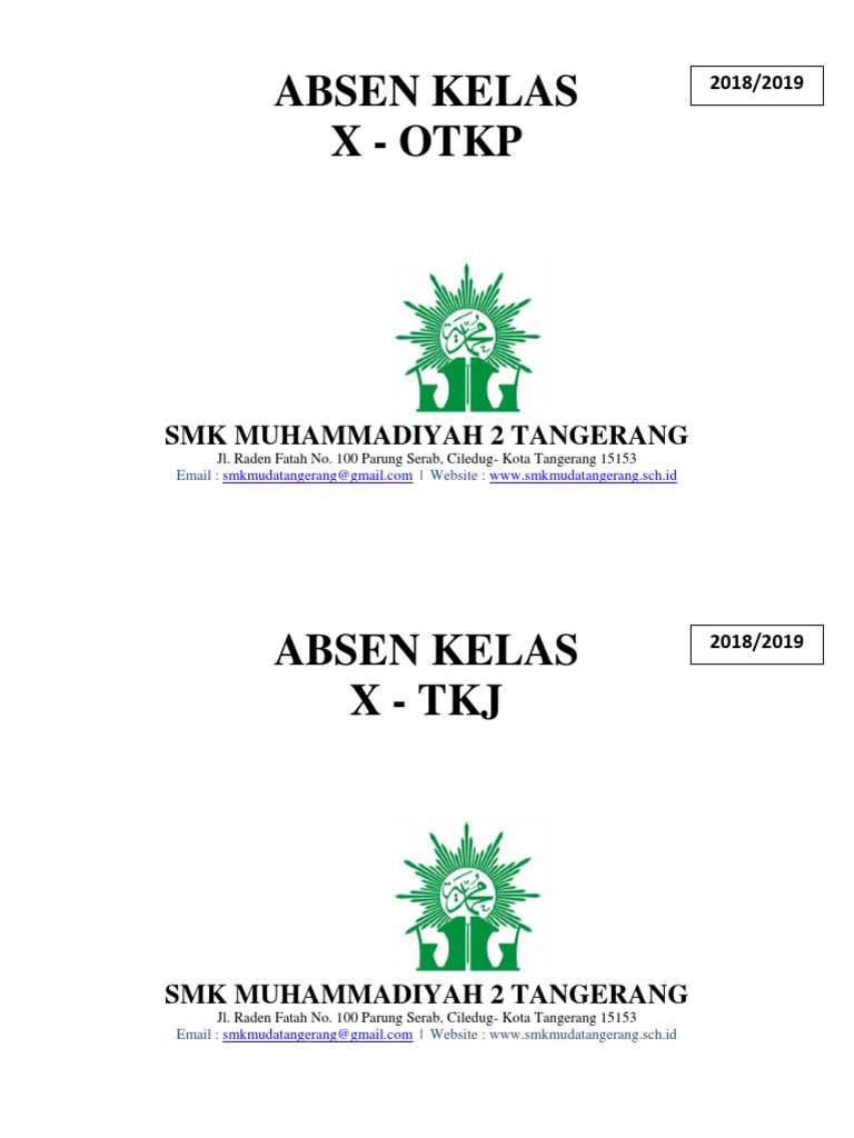 Cover Absen Siswa | PDF