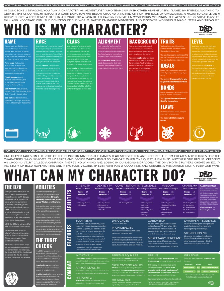4e Character Sheet For Beginners v1.4 | PDF | Dwarf (Dungeons & Dragons ...