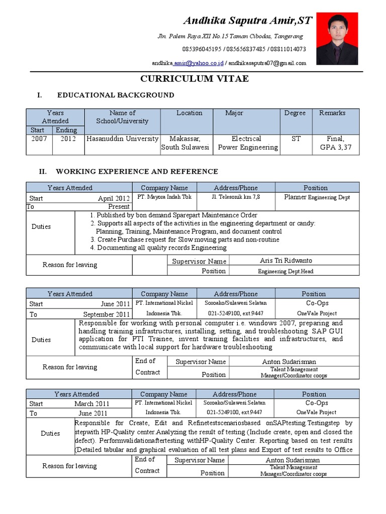 CV Andhika Saputra Amir | PDF | Intellectual Works | Science And Technology
