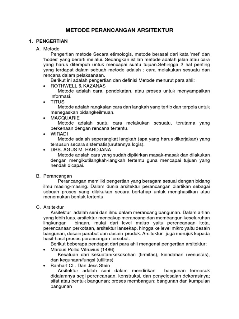 Metode Perancangan Arsitektur | PDF