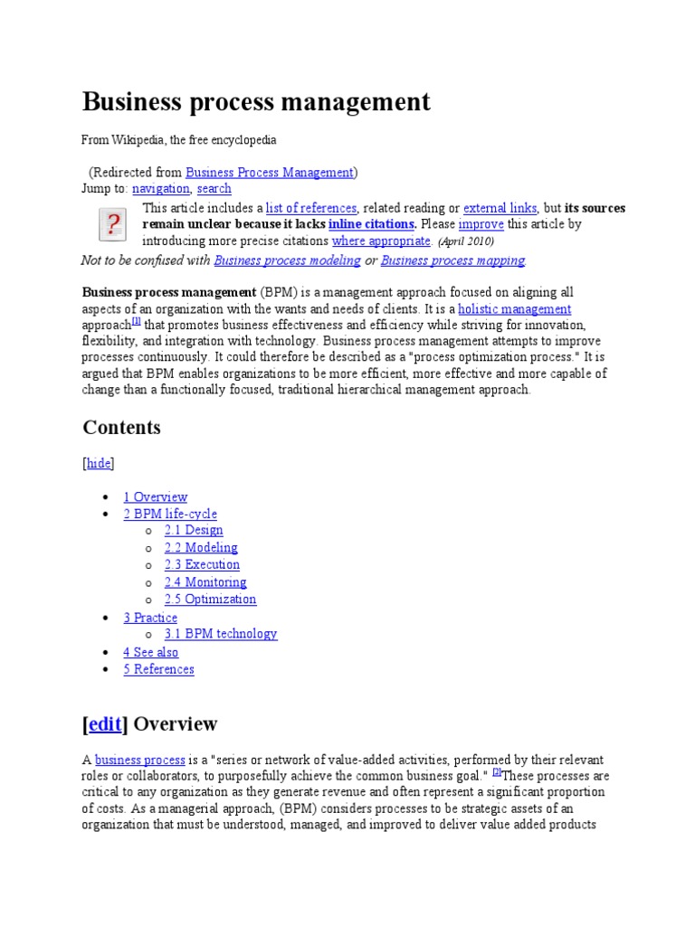 Business Process Management: Remain Unclear Because It Lacks - Please ...