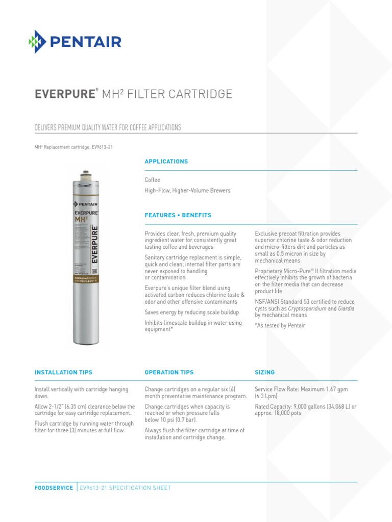 MH Filter Cartridge: Everpure | PDF | Chemical Engineering | Chemistry