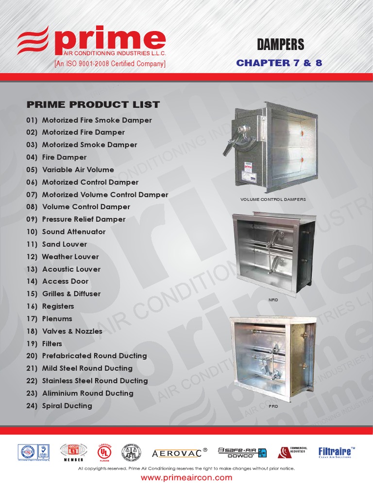 Dampers - Catalogue | PDF | Duct (Flow) | Mechanical Engineering