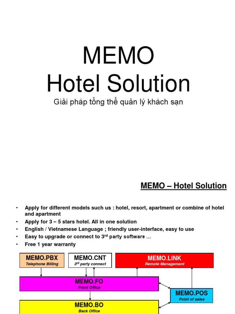 Memo Hotel Solution: Giải pháp tổng thể quản lý khách sạn | PDF | Local ...