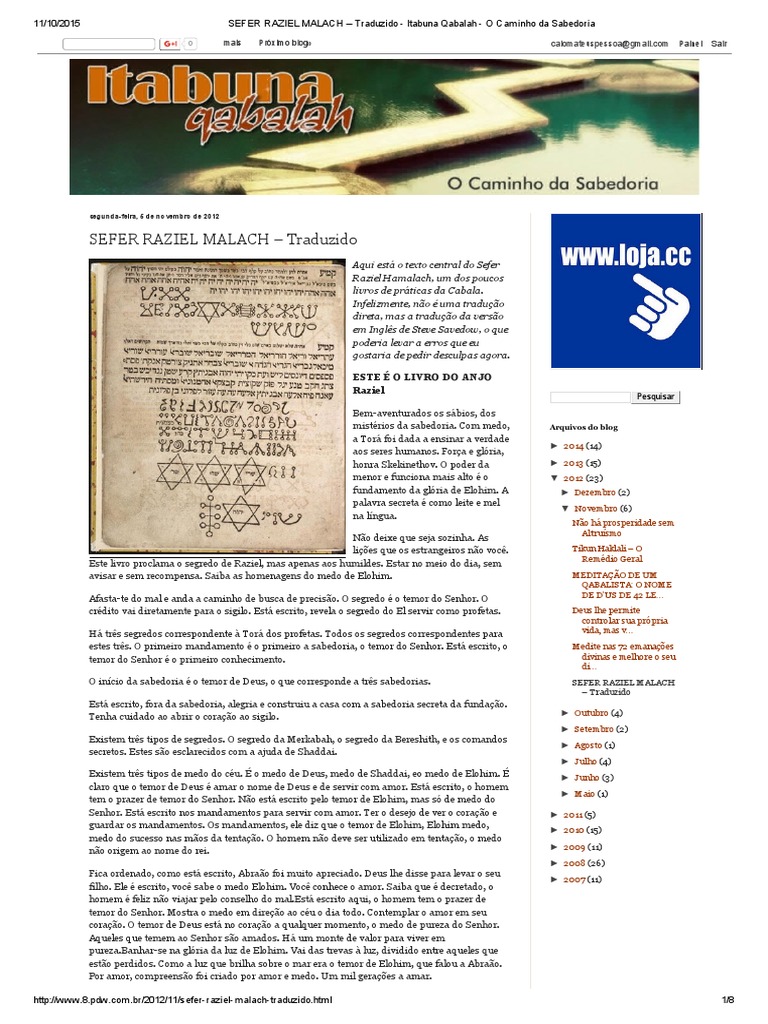 Sefer Raziel Malach: Sabedoria Cabalística | PDF | Cabala | Jacó