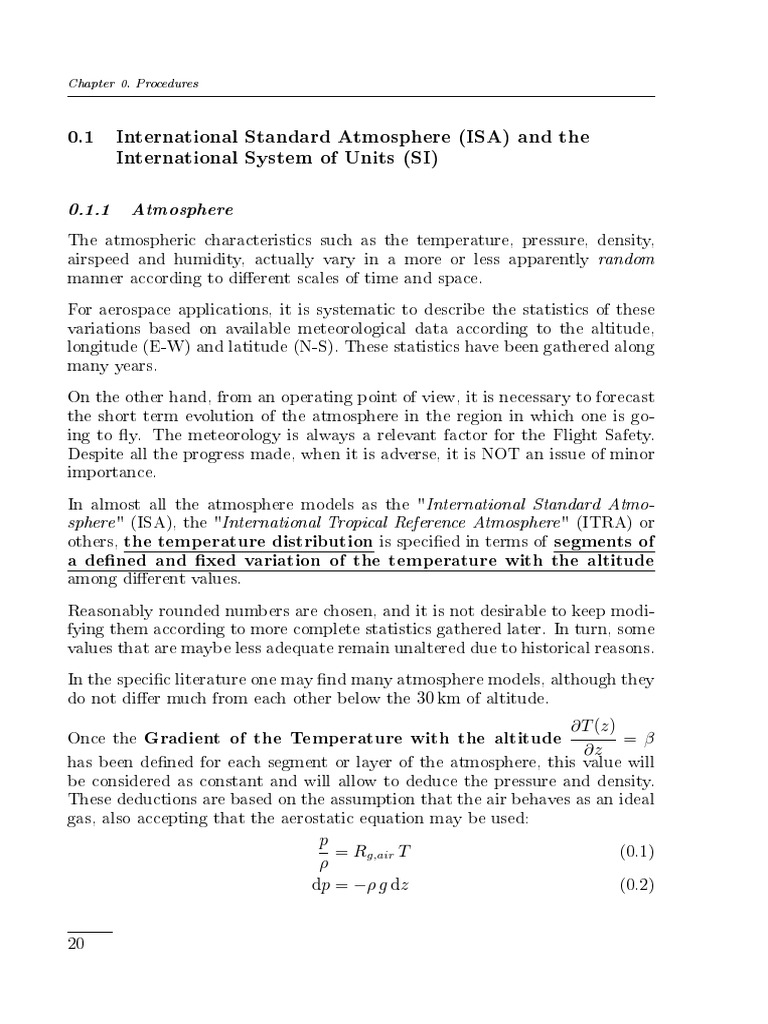 0.1 International Standard Atmosphere (ISA) and The International ...