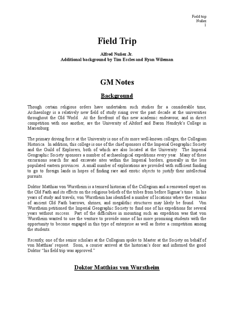 ADV 1ed WH Field - Trip | PDF | Faith