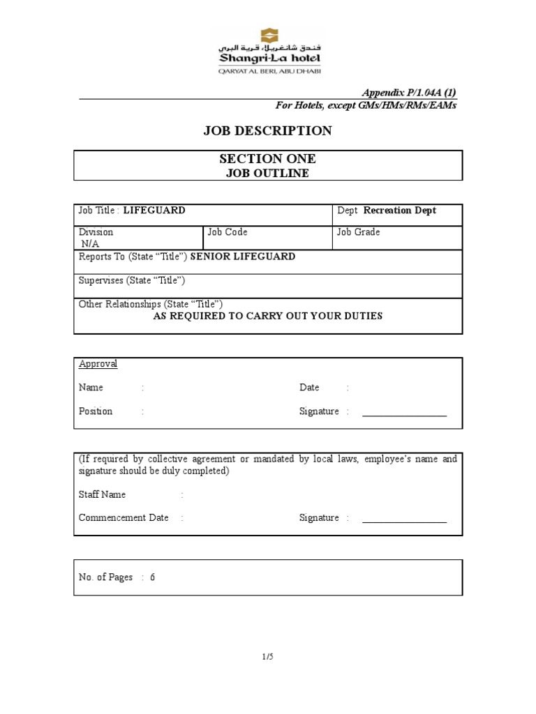 2 Lifeguard Job Description Swimming Pool Visual Perception
