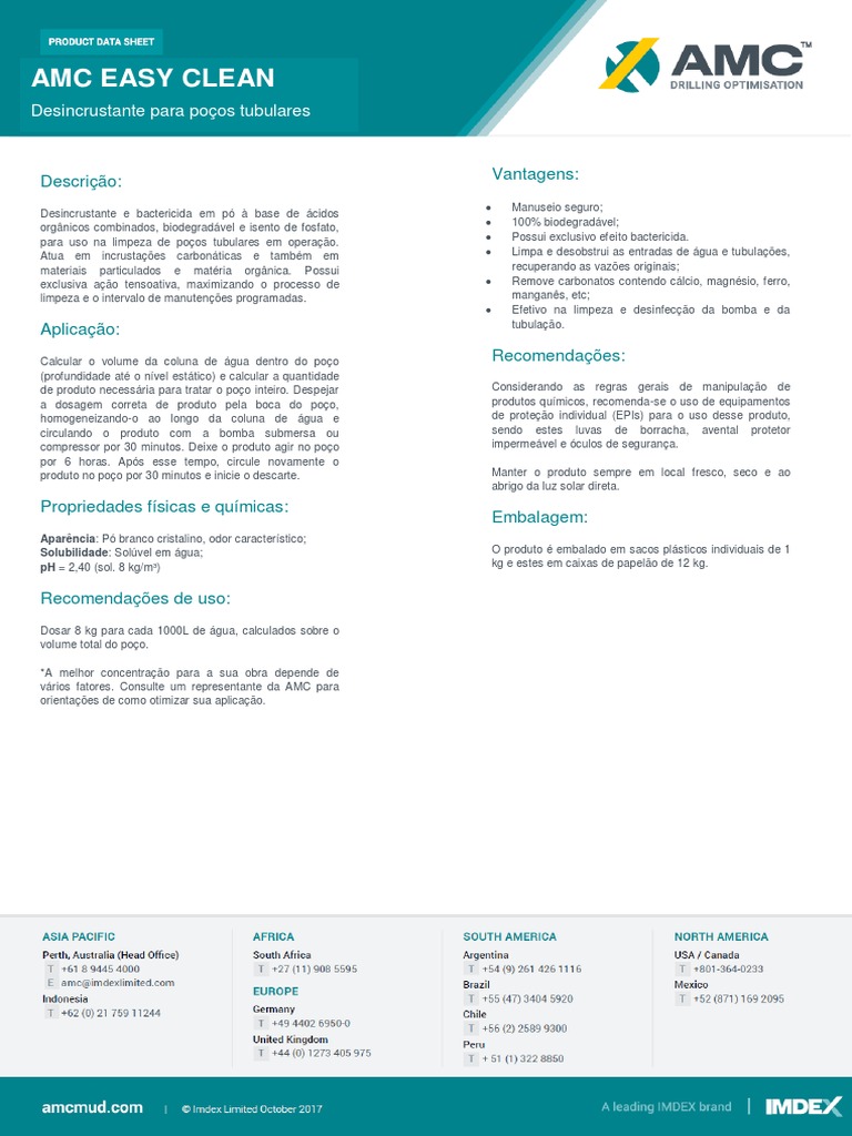 Amc Easy Clean | PDF | Substancias químicas | Ciências Físicas