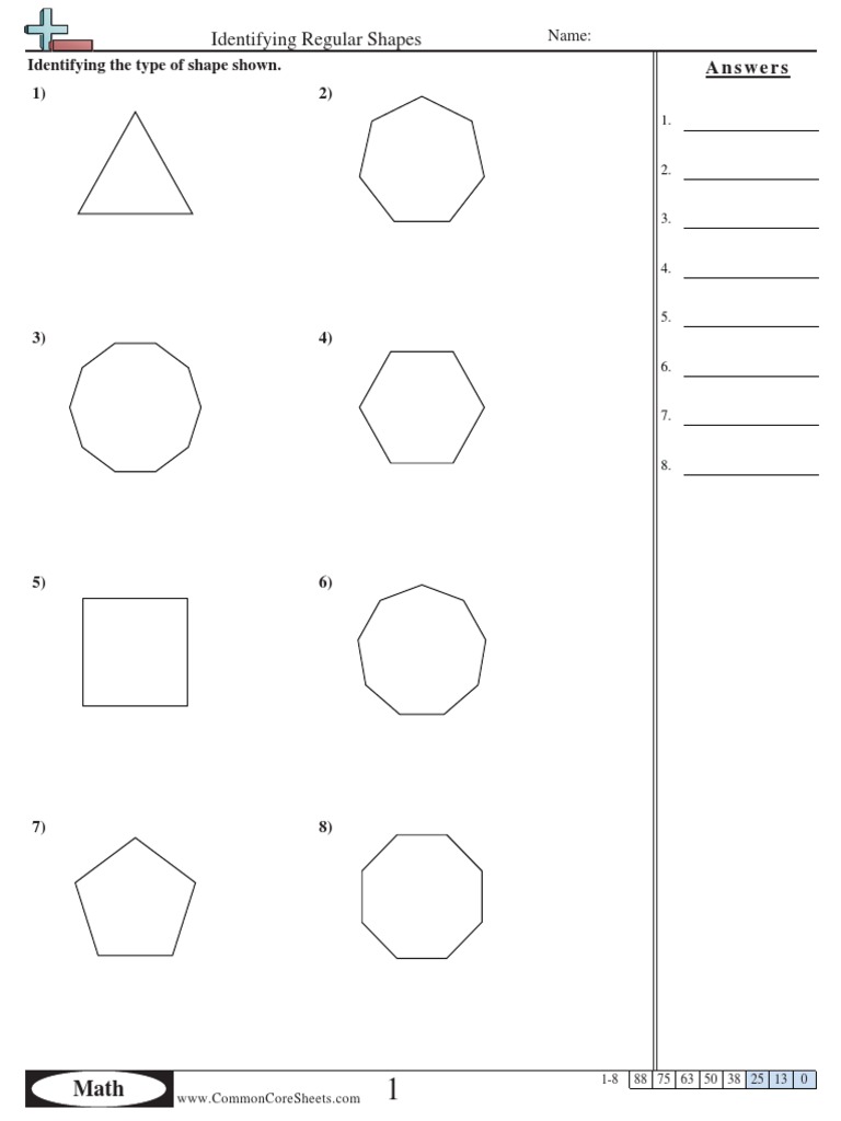 Identifying Regular Shapes A Worksheet For Recognizing Geometric