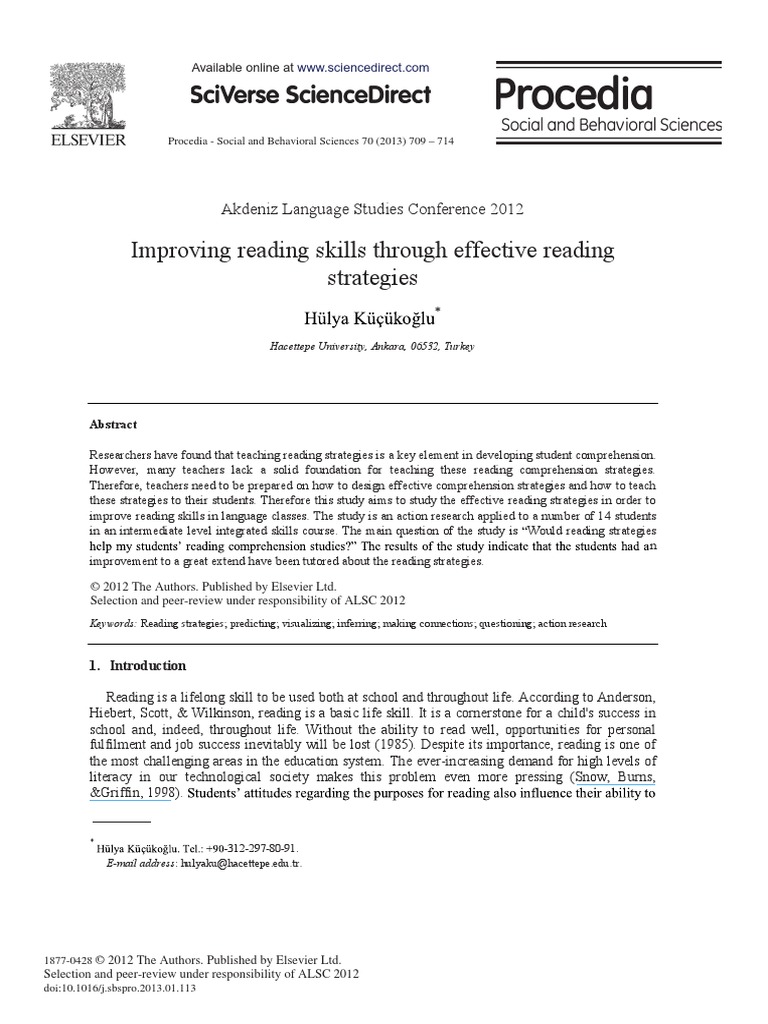 Improving Reading Skills Through Effective Reading Pdf Action