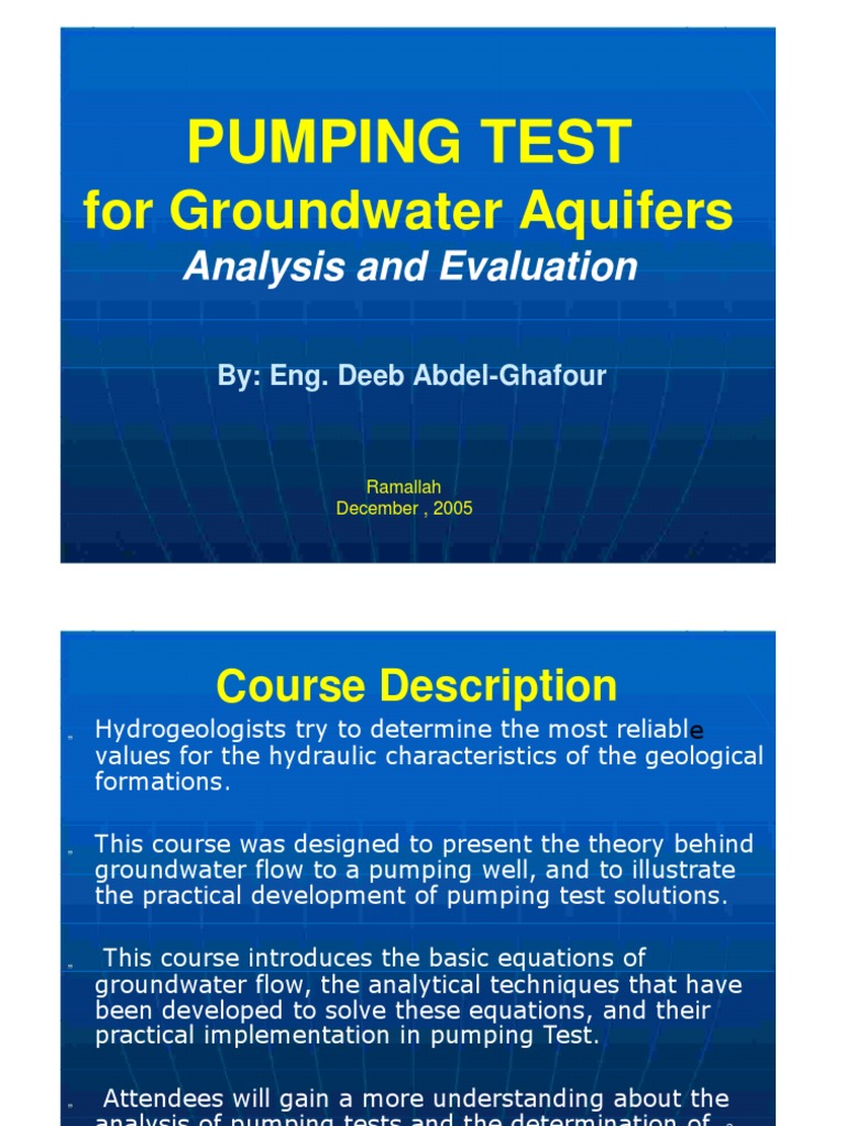 Pumping Test2 | Aquifer | Hydrogeology | Free 30-day Trial | Scribd