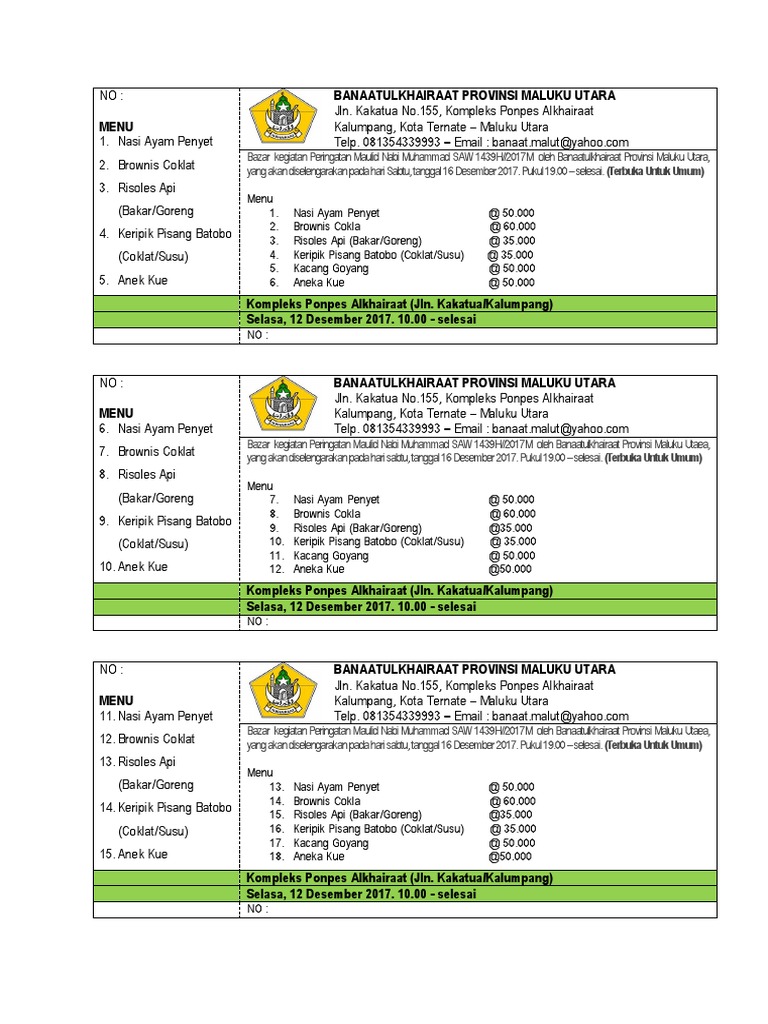 Kupon Bazar Maulid Nabi | PDF