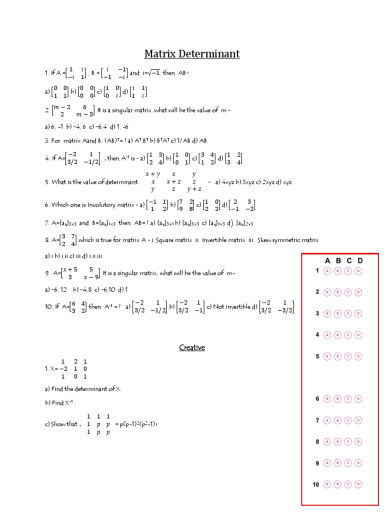 Matrix Det e | PDF | Mathematical Analysis | Mathematical Concepts
