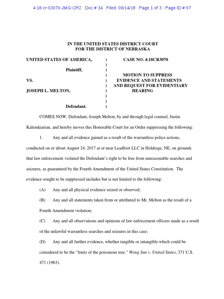 Joe Melton Motion To Suppress 24 | Download Free PDF | Fourth Amendment ...
