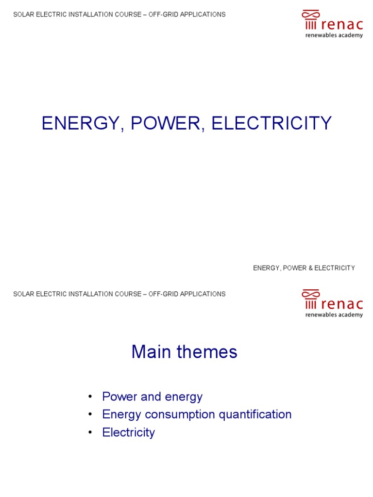 04 Energy Power Electricity PDF | PDF | Kilowatt Hour | Direct Current